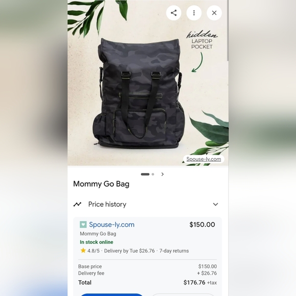 Bags | Camouflage Backpack With Hidden Laptop Pocket | Poshmark